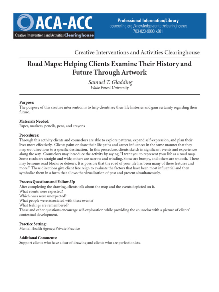 Road Maps Helping Clients Examine Their History and Future Through ...