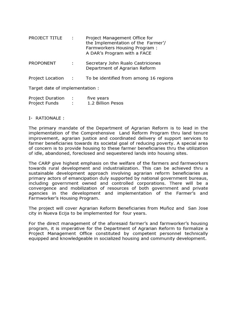 Farmer Housing Program Initiative | PDF | Cooperative | Loans