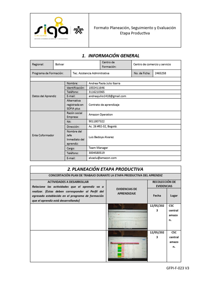 Formato Planeacion Etapa Productiva para Firmar Andrea | PDF ... Formato Planeacion Etapa Productiva para Firmar Andrea | PDF ...