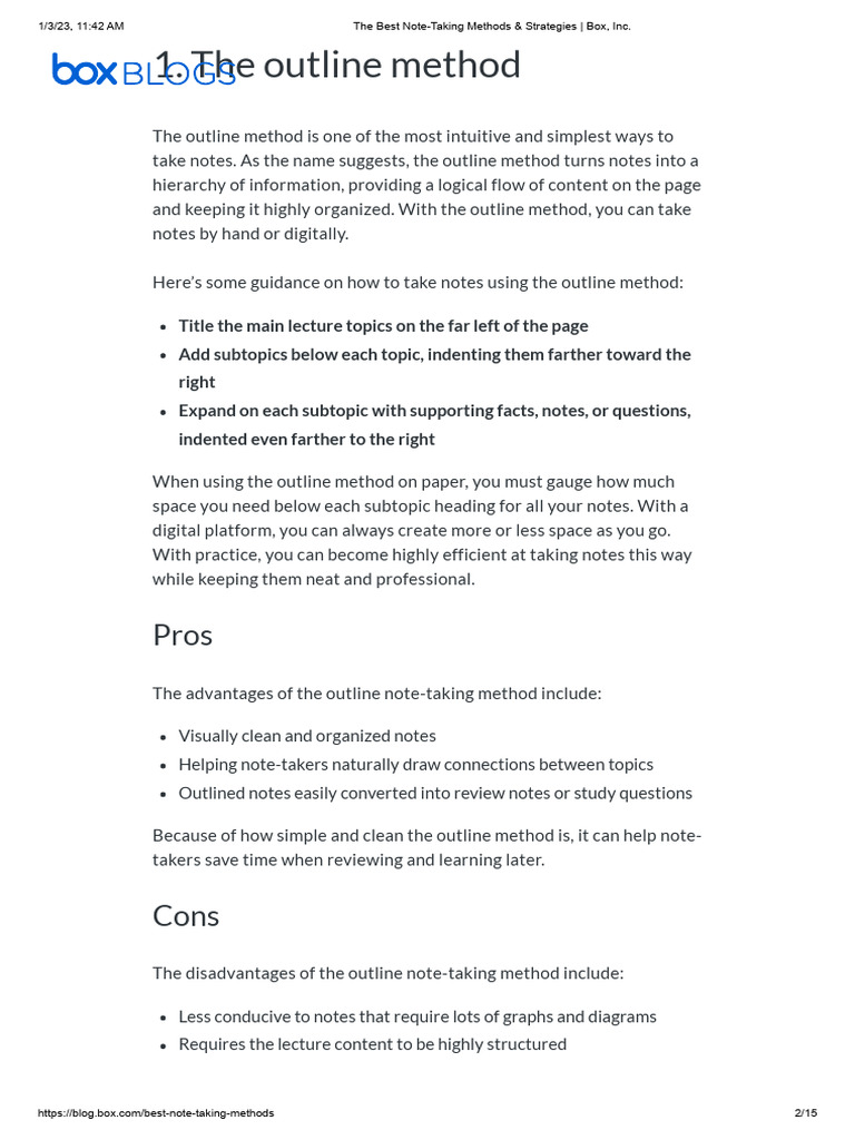 Effective Boxing Note-Taking Strategies | PDF | Cognition | Learning