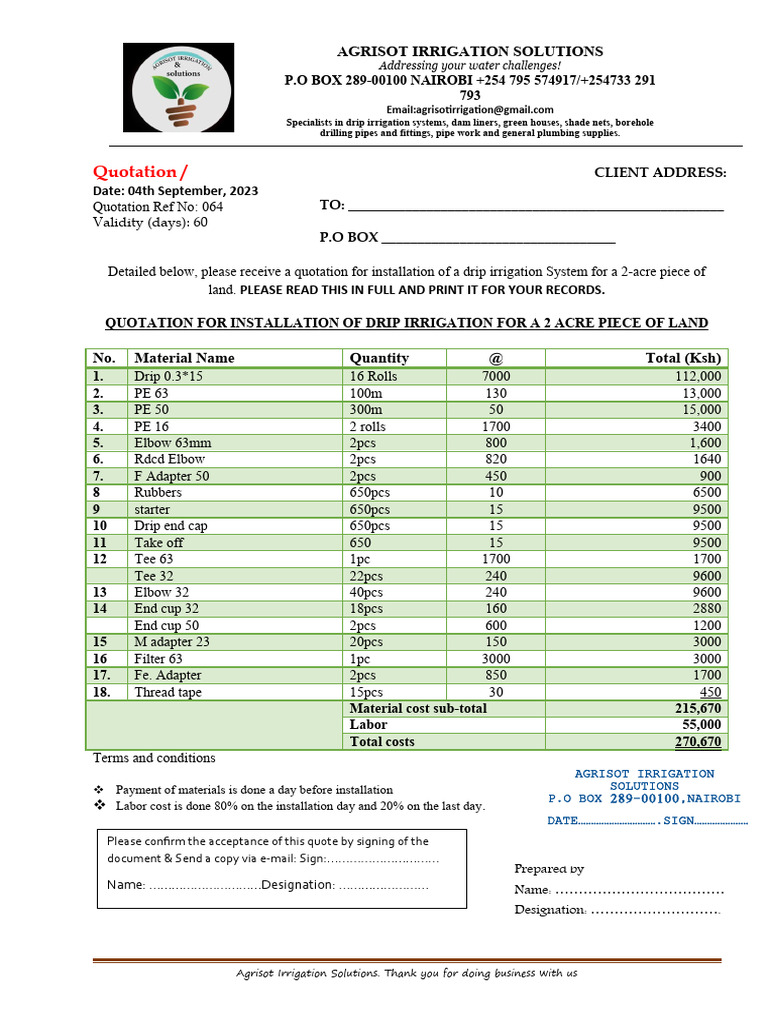 Sample Quotation | PDF