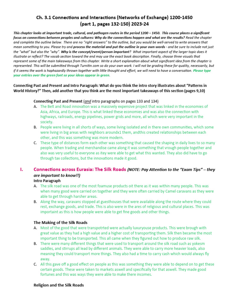 Ch. 3.1 Connections and Interactions - Networks of Exchange 1200-1450 ...