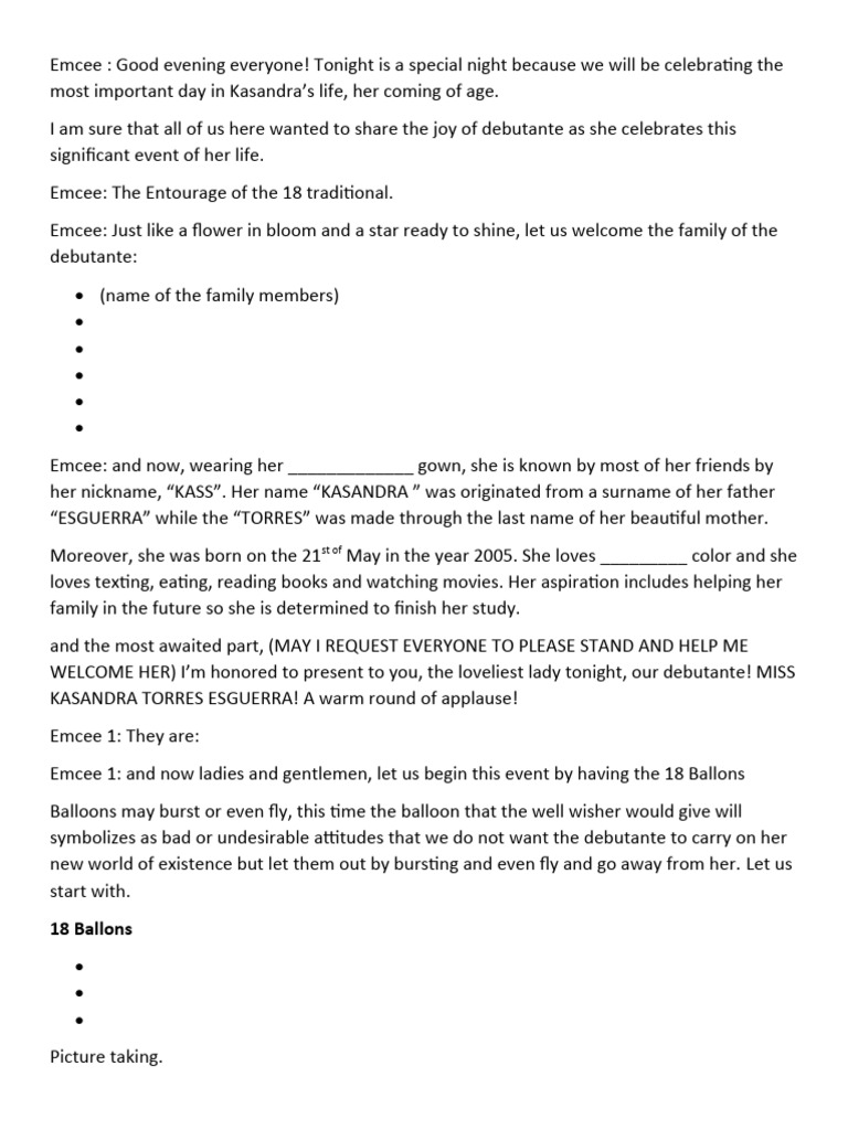 Script For Debut | PDF