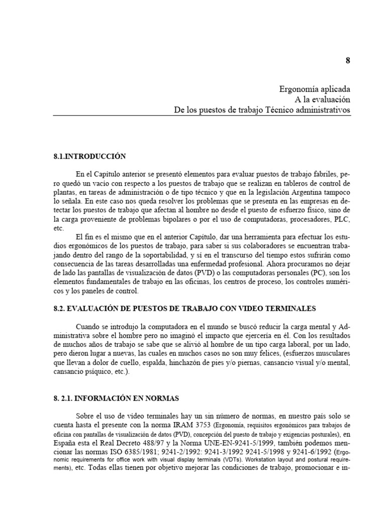 Cap 8 y 9 | PDF | Factores humanos y ergonomía