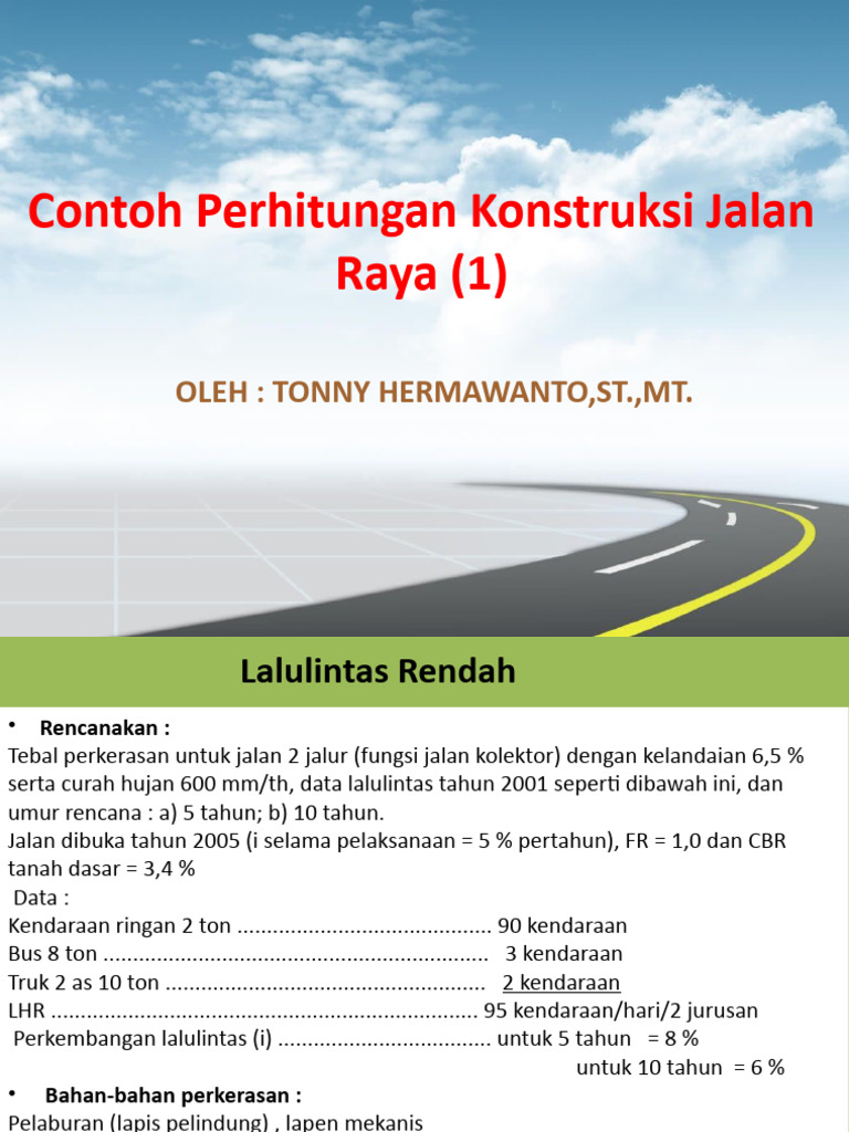 Contoh Perhitungan Jalan Raya I | PDF | Sains & Matematika | Teknologi ...
