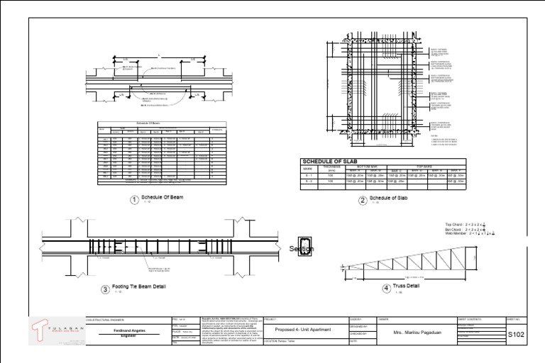 Section: Schedule of Slab | PDF