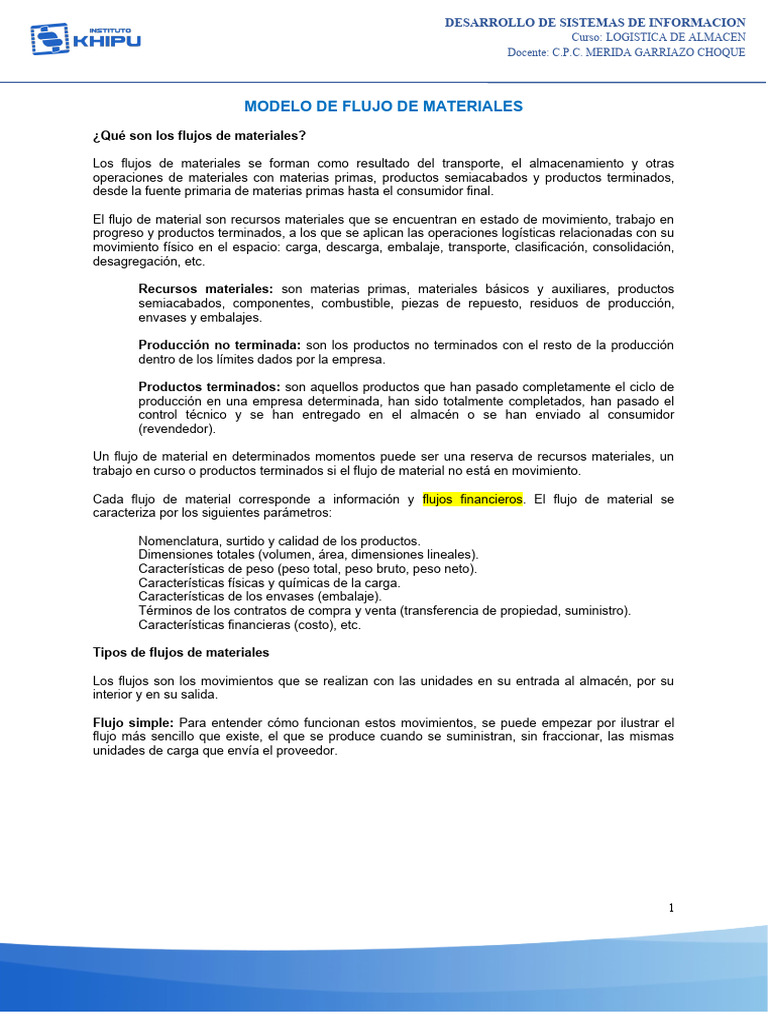 S-09 - Modelo de Flujo de Materiales | PDF | Almacén | Logística