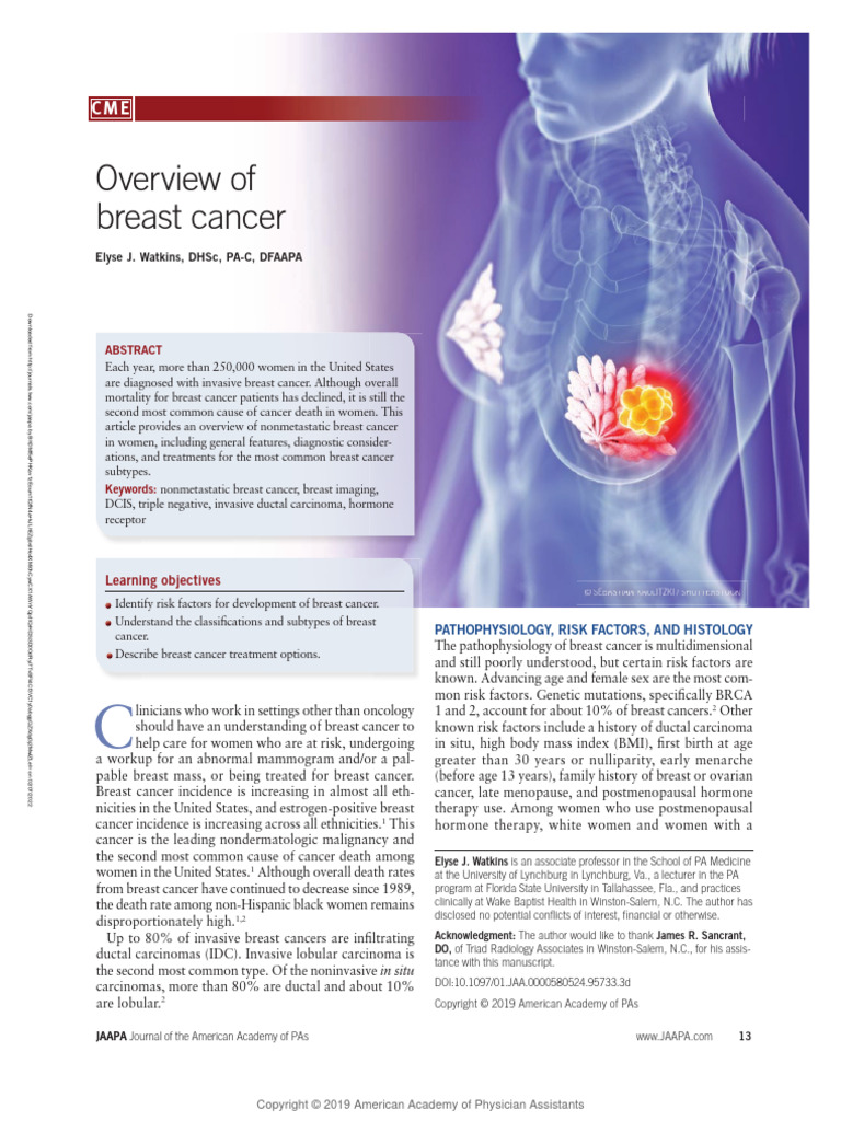 Overview of Breast Cancer 2019 | PDF