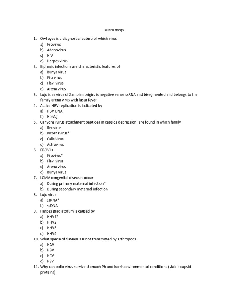 Microbiology Mcqs | PDF | Virus | Clinical Medicine