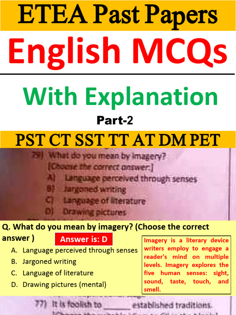 ETEA English Past Papers 2 | PDF