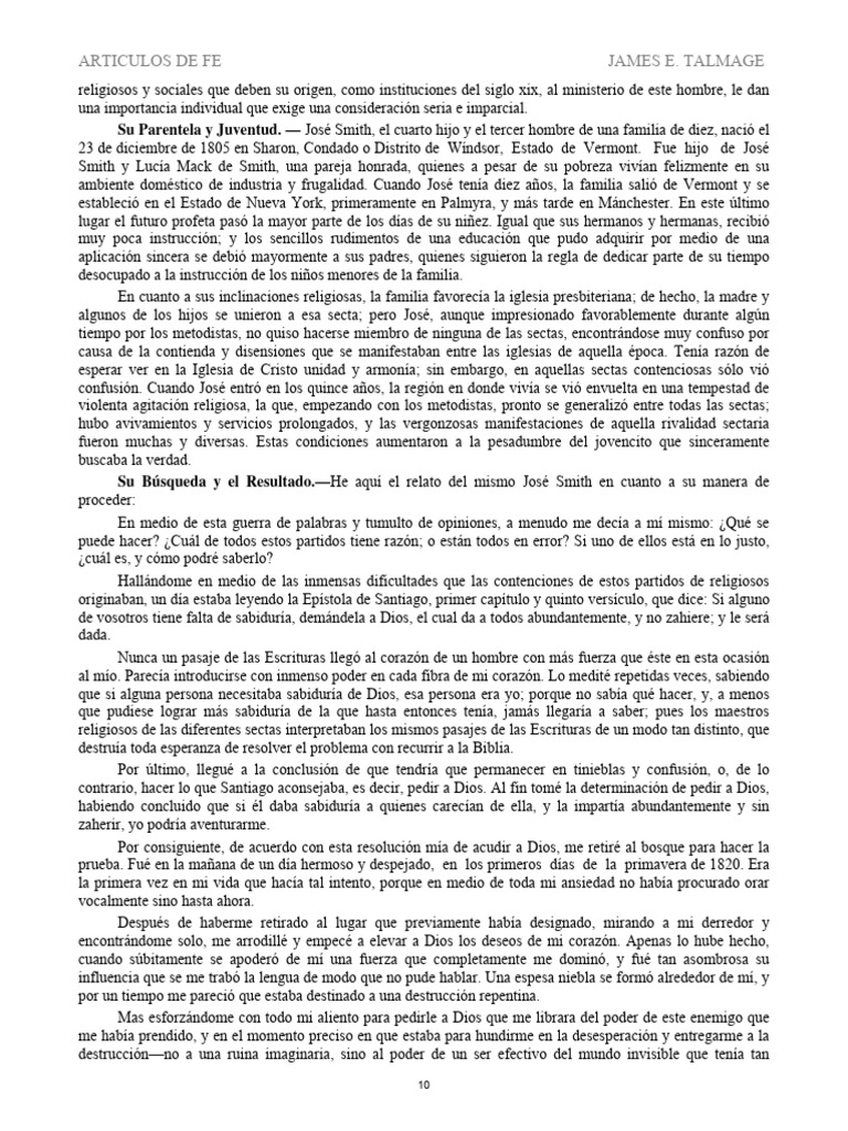 Articulos de Fe James E. Talmage | PDF | Biblia | José Smith