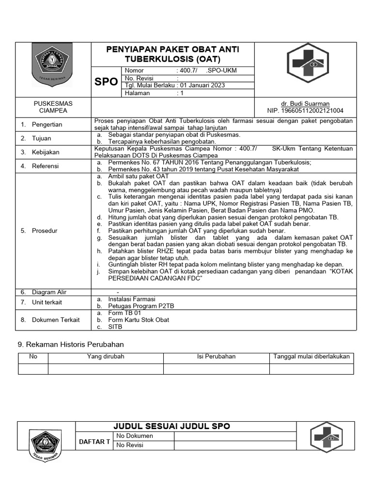 SOP TB Yang Dipakai-1 | PDF | Pengembangan Diri | Kesehatan Holistik
