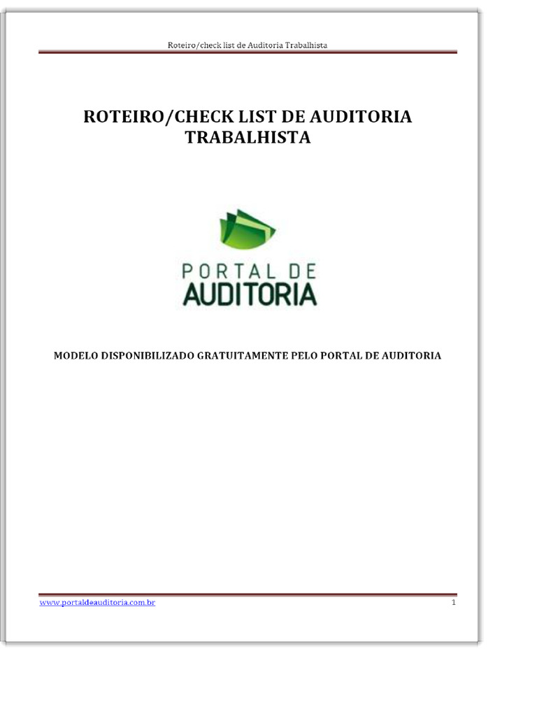 Roteiro - Check List de Auditoria Trabalhista PDF | PDF | Negócios ... Roteiro - Check List de Auditoria Trabalhista PDF | PDF | Negócios ...