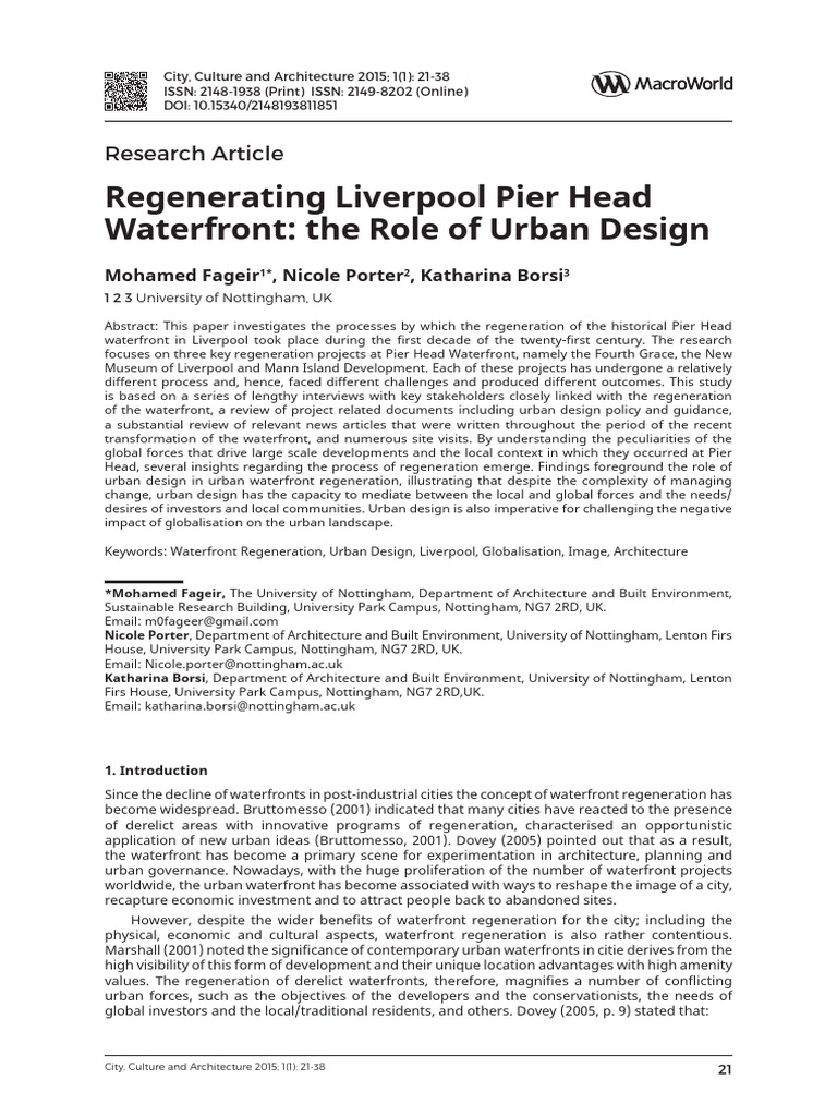 Regenerating Liverpool Waterfront | PDF | Liverpool | Urban Renewal