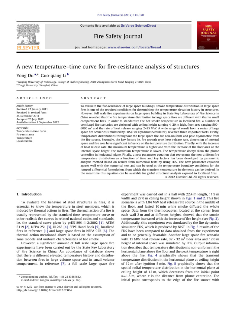 A New Temperature Time Curve For Fire Resistance Analysis of Structures ...