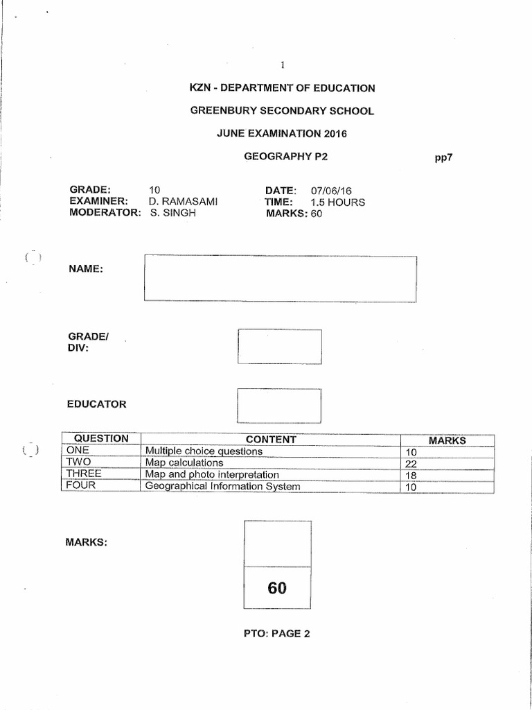 GEO 2016-P2-JUNE-QP and MEMO | PDF