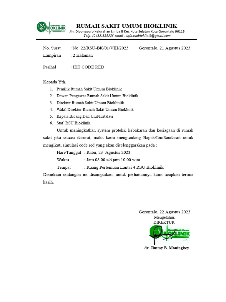 Undangan IHT CODE RED | PDF