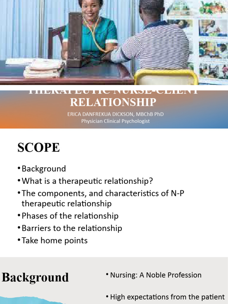 Therapeutic Nurse-Client Relationship | PDF | Nursing | Psychotherapy