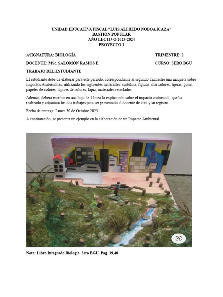 Proyecto 1 Tercero Bgu Segundo Trimestre | PDF