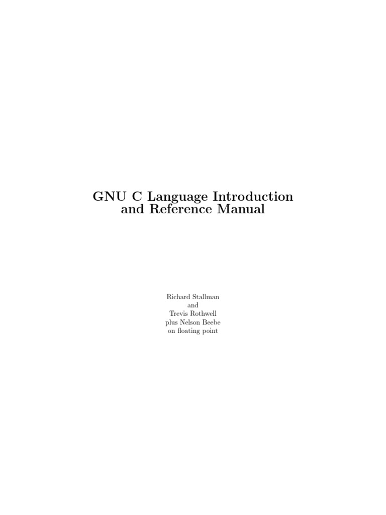Gnu C Language Manual | PDF Gnu C Language Manual | PDF