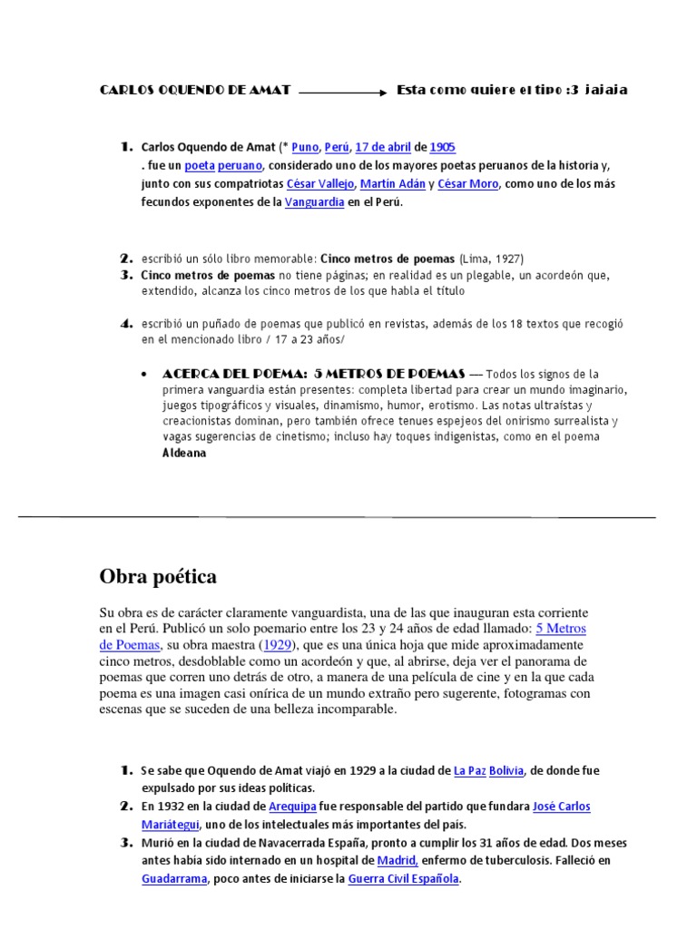 Carlos Oquendo de Amat | PDF