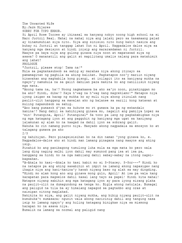 The Unwanted Wife - TXT Version 1 | PDF