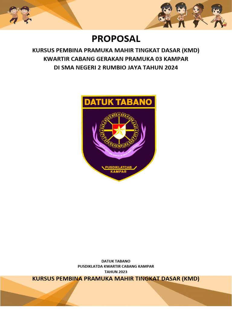 Proposal Kursus Pembina Pramuka Mahir Tingkat Dasar (KMD) | PDF