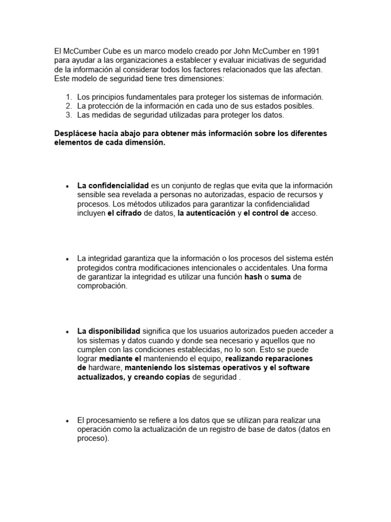 El McCumber Cube | PDF | Hardware de la computadora | Información