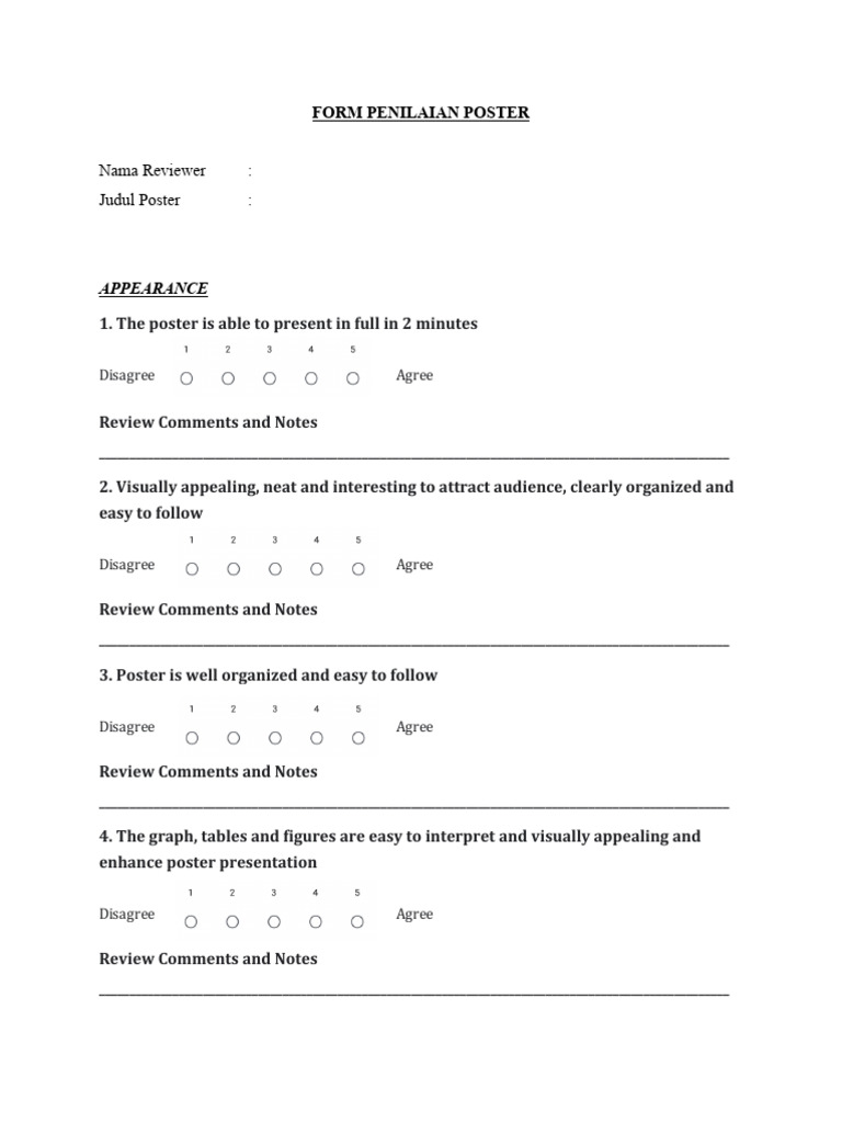 Form Penilaian Poster | PDF