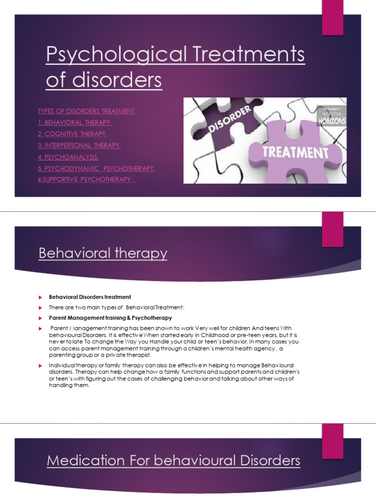 Psychological Treatments of Disorders | PDF | Psychotherapy | Behaviour ...