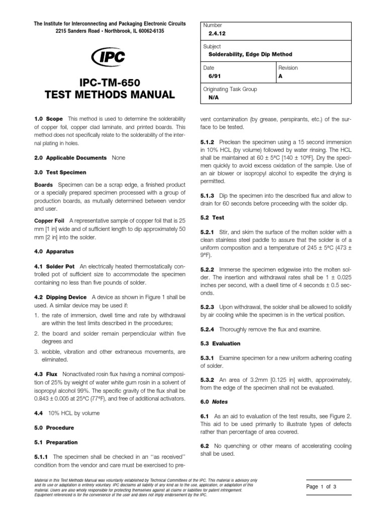 Ipc TM 650 | PDF