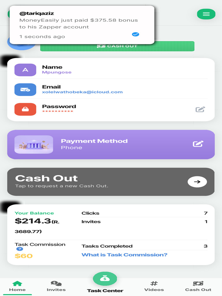 Cash Out and Account Settings | PDF