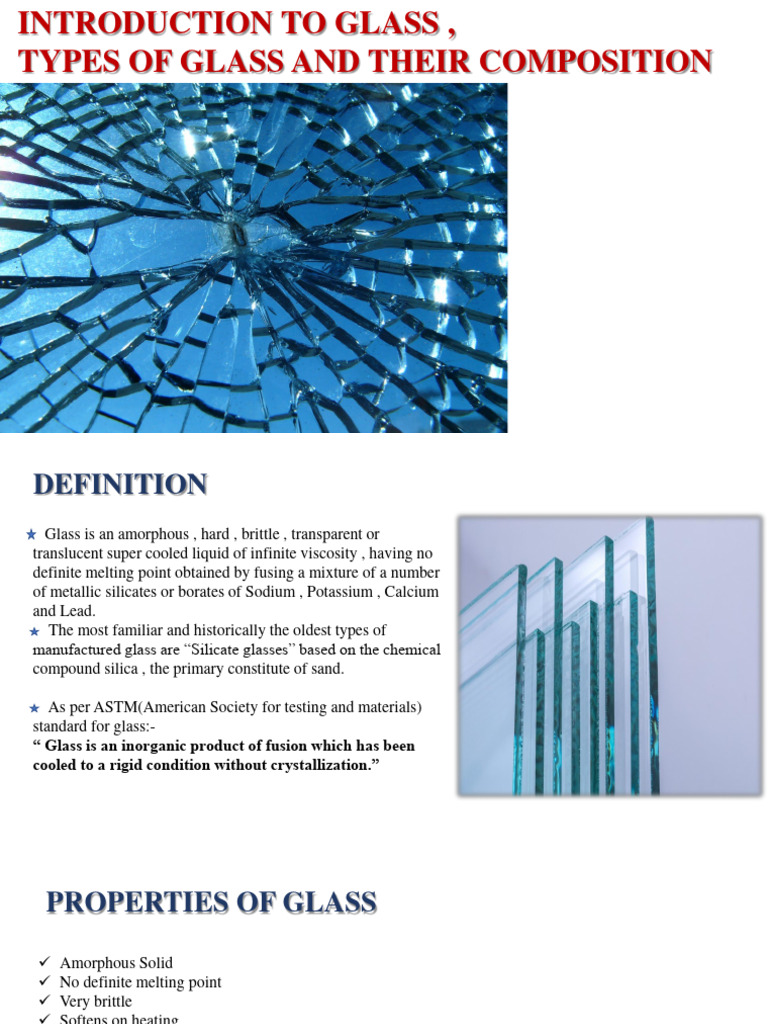 Introduction To Glass | PDF | Glasses | Silicon Dioxide