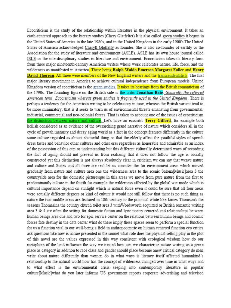 Eco Criticism | PDF