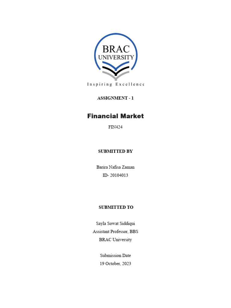 Barira. Assignment1 FIN424 | PDF | Risk Premium | Interest