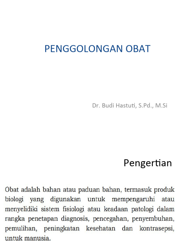 P1 Bab2 Penggolongan Obat | PDF | Kesehatan Holistik