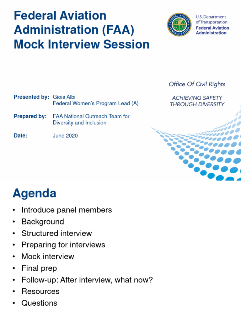 FAA Mock Interview Session FY20 - Final - 200623 | PDF
