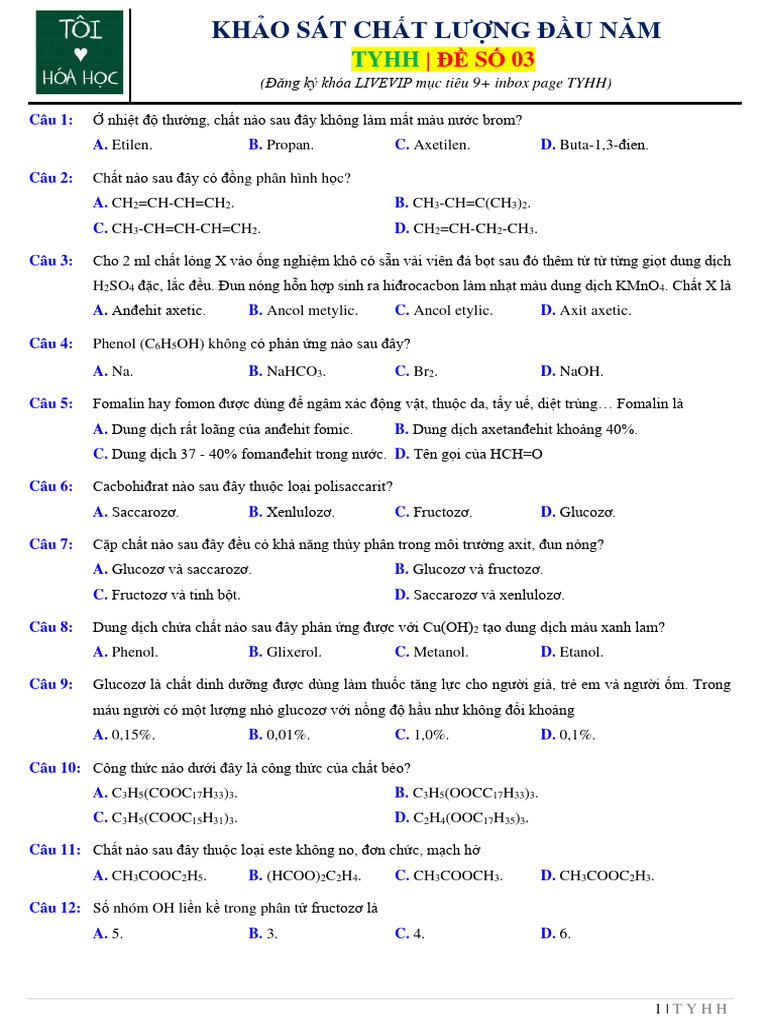 KSCL ĐẦU NĂM - ĐỀ 3 - File đề PDF | PDF