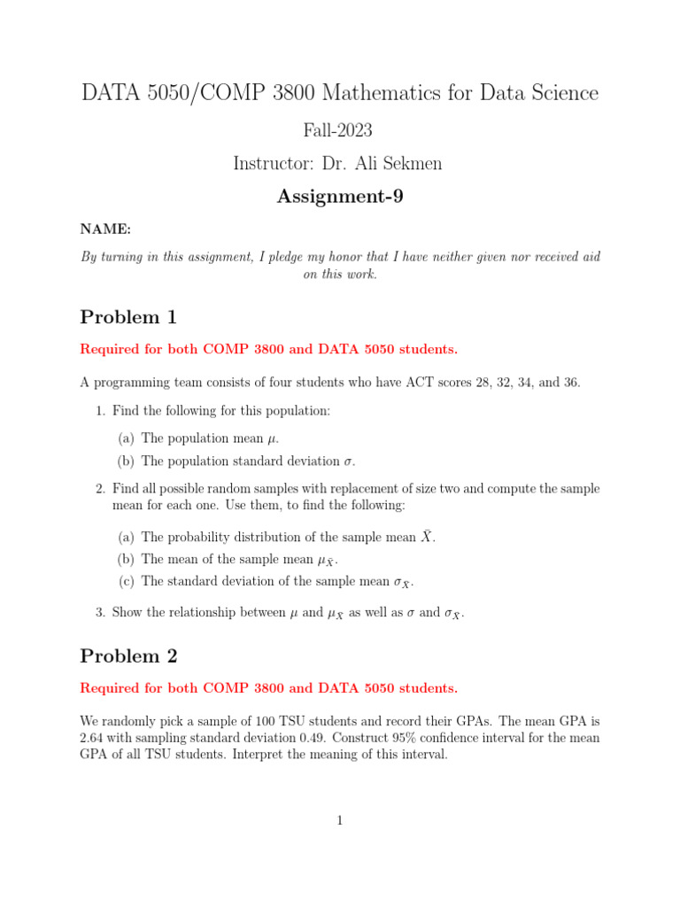 DATA 5050 Assignment9 | PDF