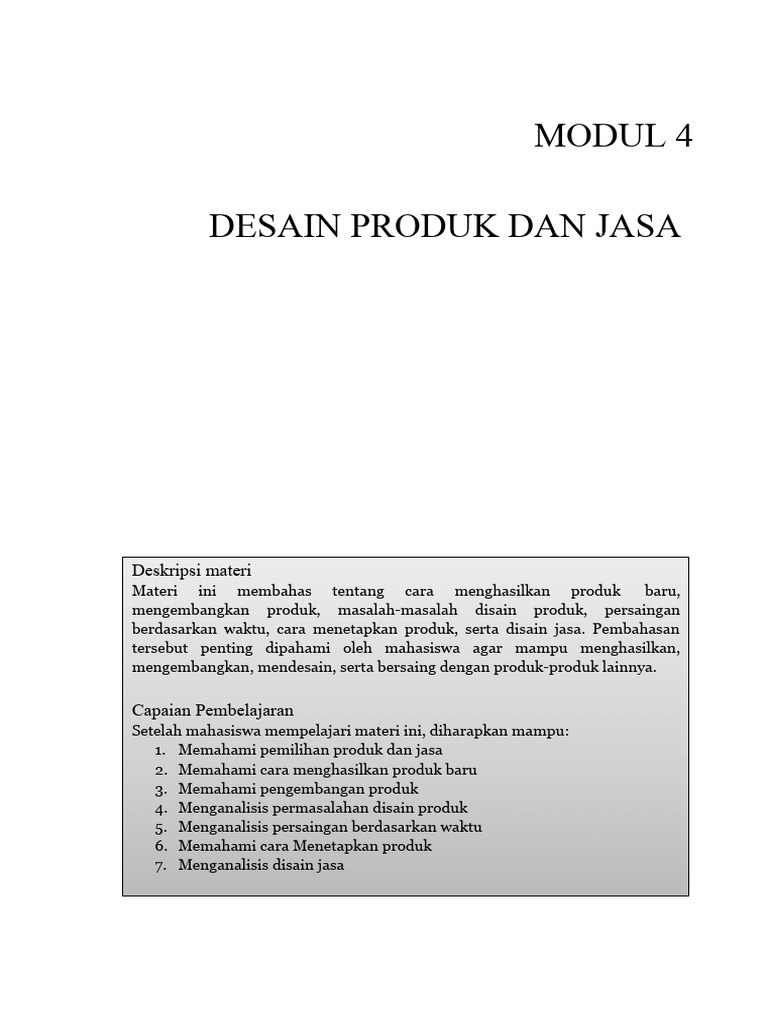 Modul 4 Desain Produk Dan Jasa | PDF
