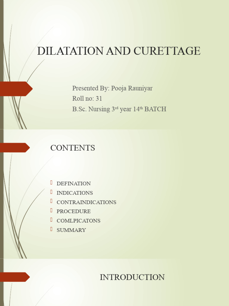 Dilatation and Curettage | PDF