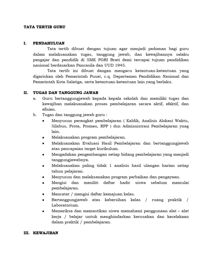 Tata Tertib Guru | PDF | Karier & Perkembangan | Gaya Hidup