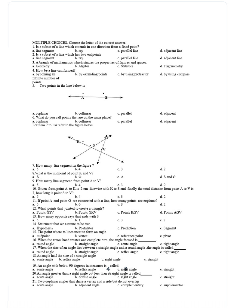 Undamental Ideas | PDF | Line (Geometry) | Angle