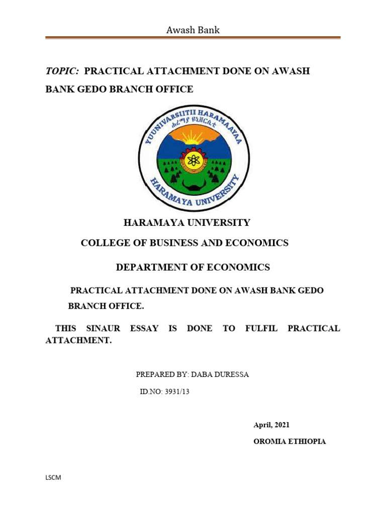 Daba Practical Attachment | PDF | Banks | Deposit Account