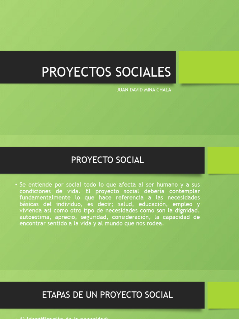 Proyectos Sociales | PDF | Planificación | Gestión de proyectos