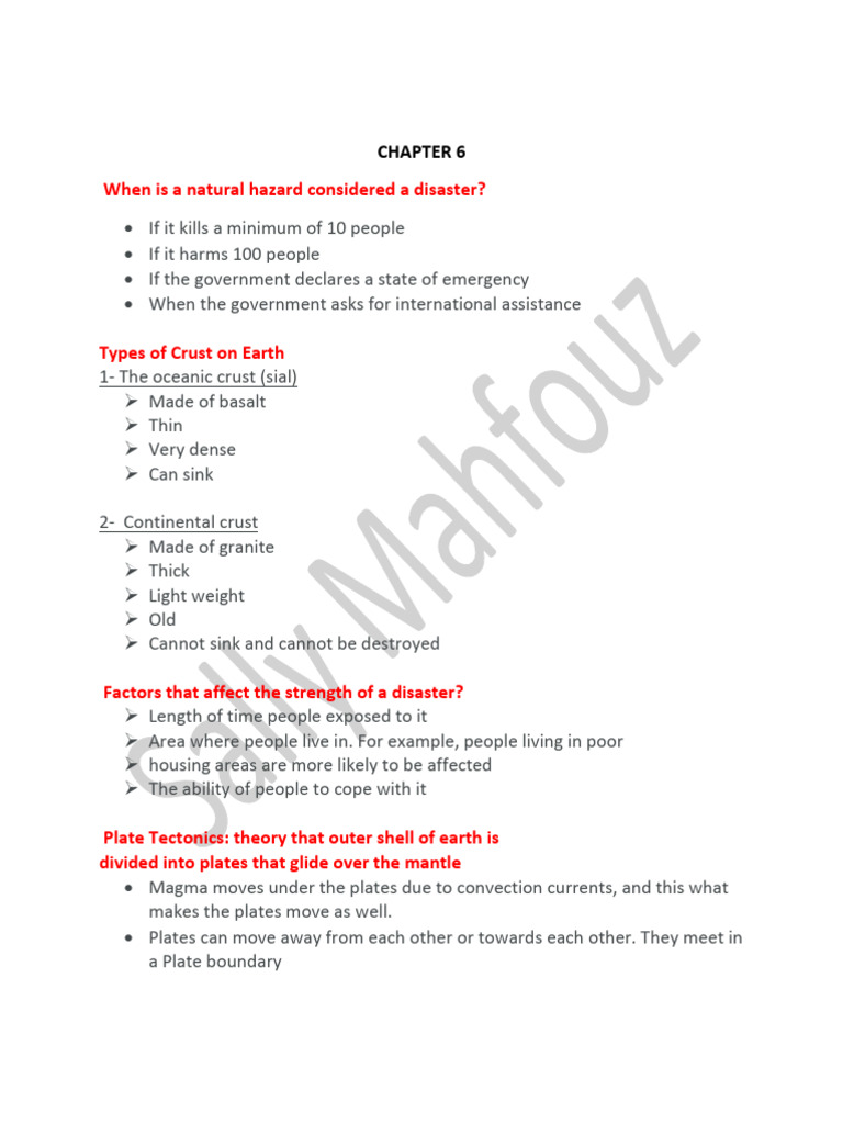 CHAPTER 6 Amended Mind Map | PDF | Plate Tectonics | Volcano
