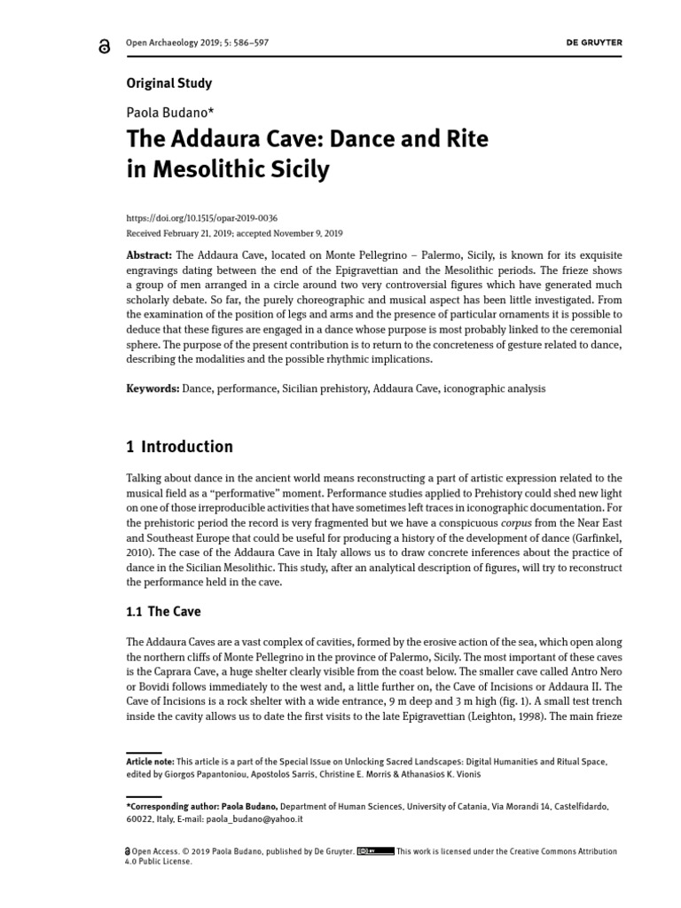 Mesolithic Dance in Addaura Cave | PDF | Dances | Foot
