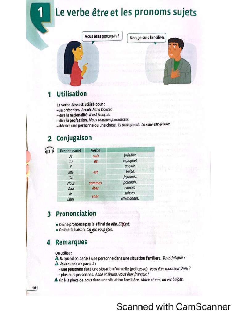 Etre Et Pronoms Sujets | PDF