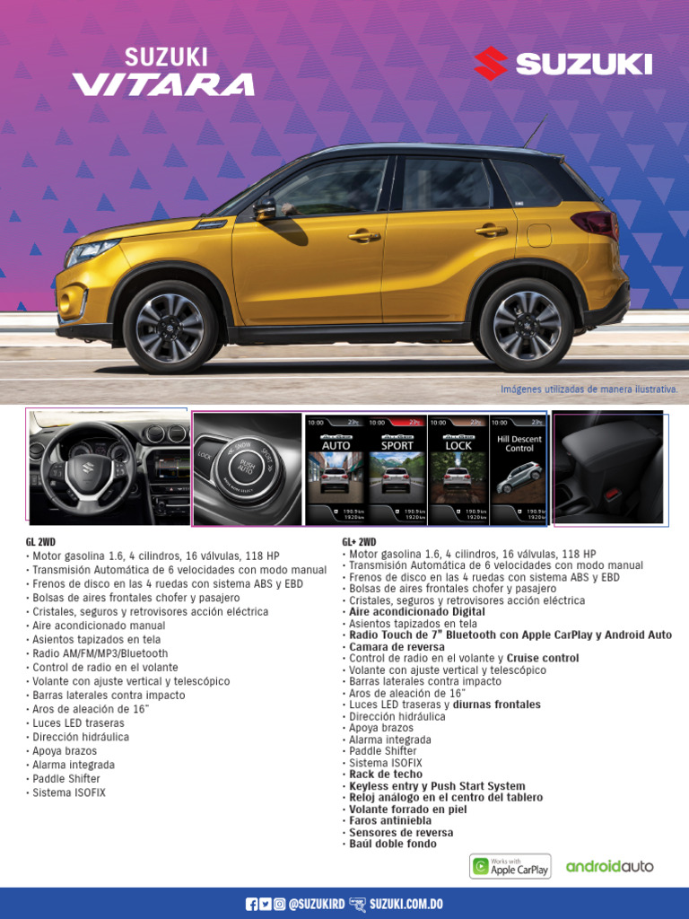 Ficha Tecnica Suzuki Vitara Nueva | PDF | Sistema de freno antibloqueo | Coche