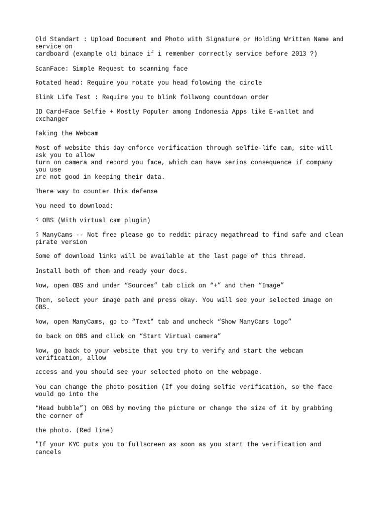 Bypass Kyc Selfie | PDF